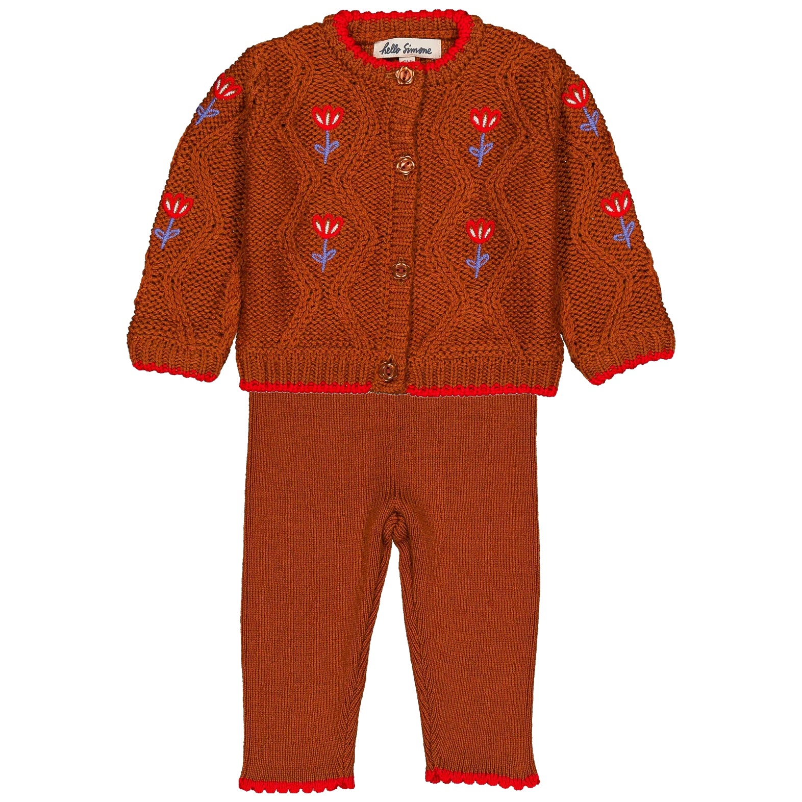 Hello Simone Jeanette Cable Knit Baby Set in Hazelnut | Yoya NYC – Yoya ...